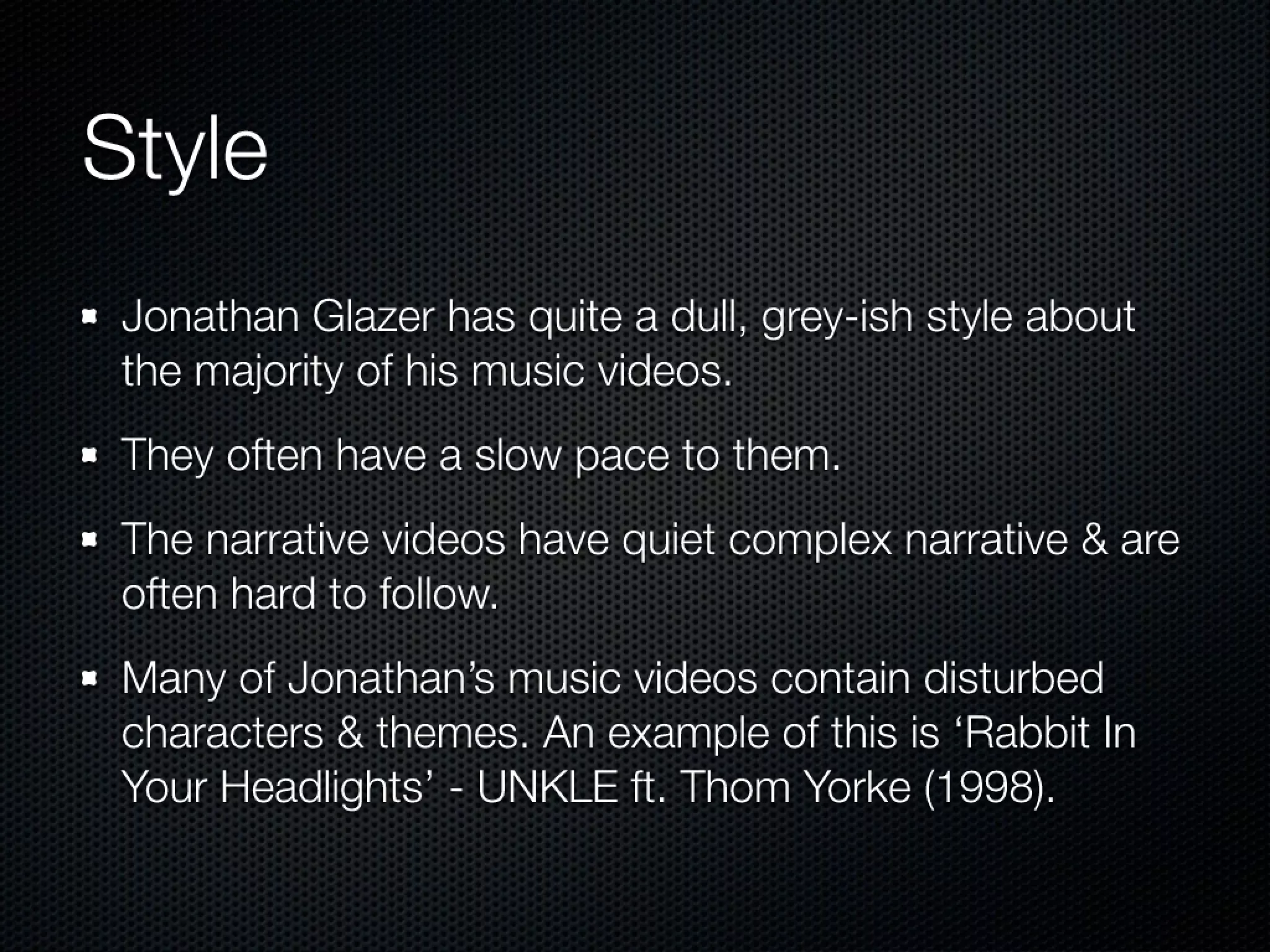 Director Study - Jonathan Glazer | PPT