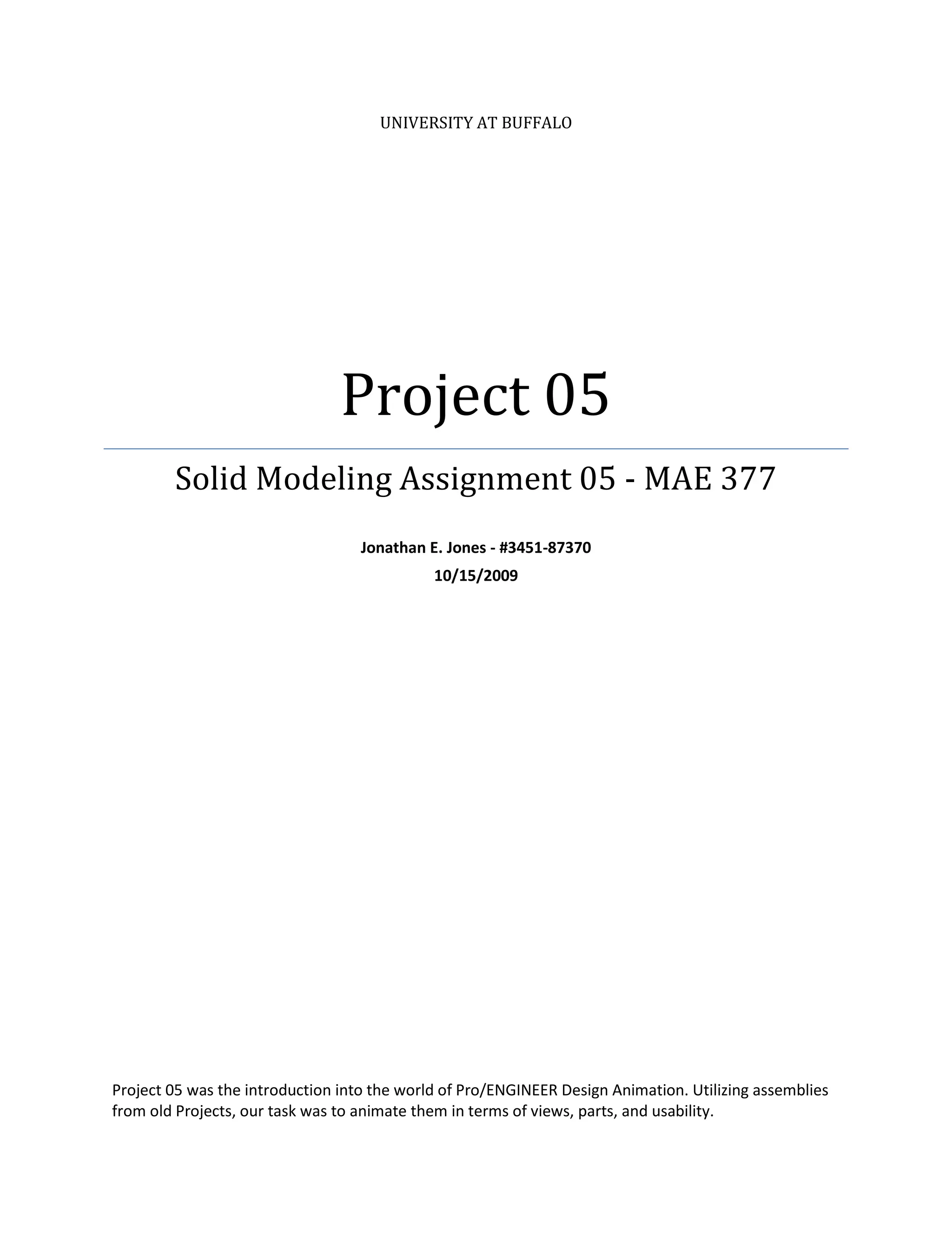 Jonathan Jones Mae377 Project05 | PDF | Computer Animation | Computer Software and Applications