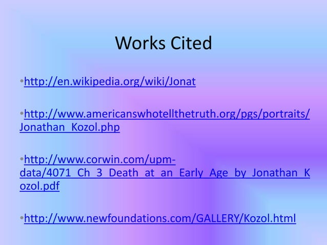 Jonathan kozol | PPT