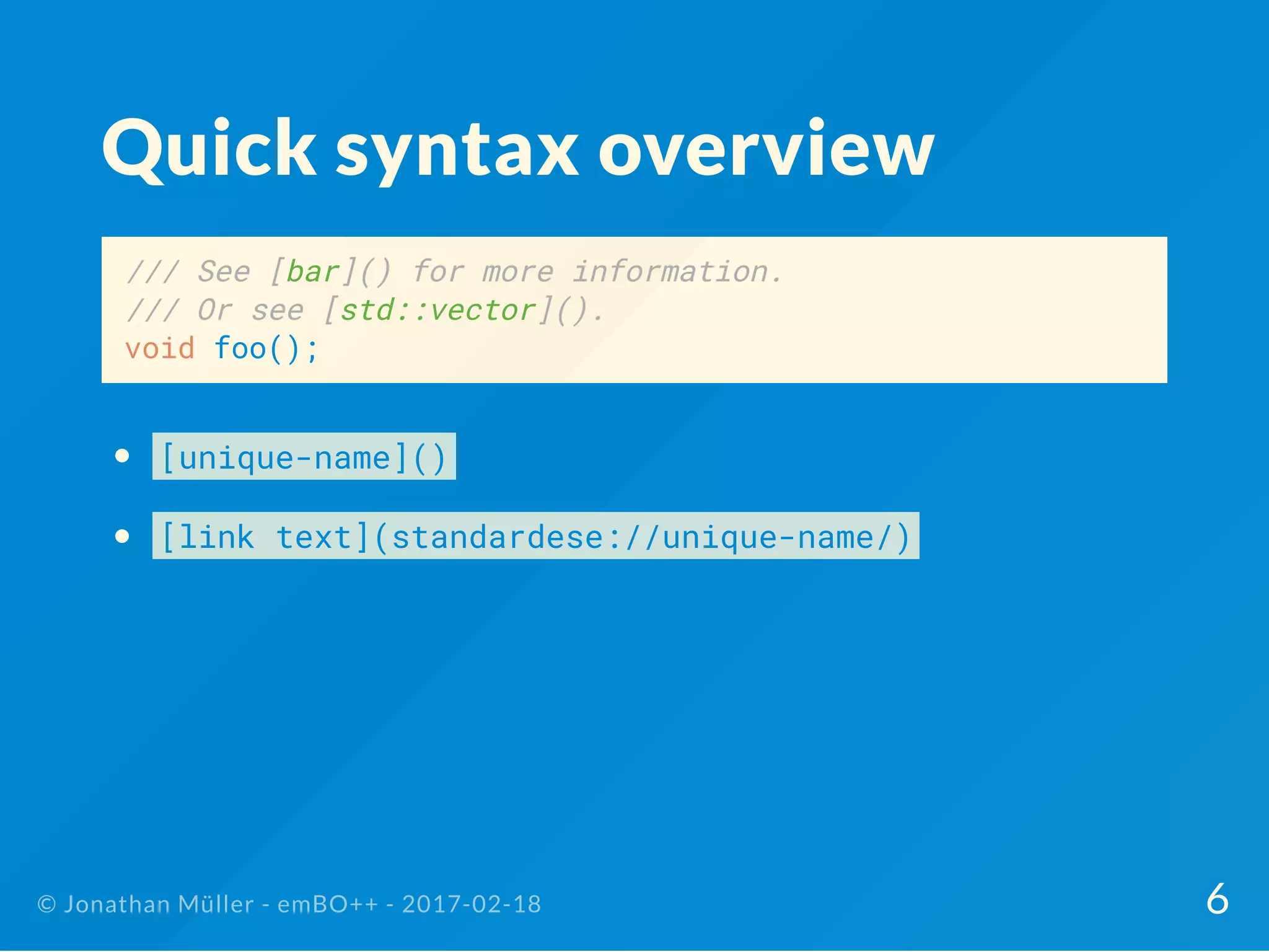standardese - a WIP next-gen Doxygen | PDF