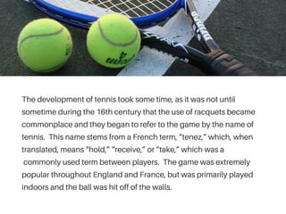 A History Lesson About Tennis | PDF