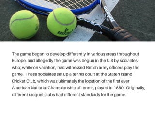 A History Lesson About Tennis | PDF