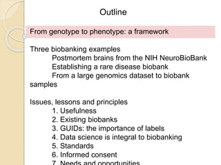 Jonathan Pevsner - Biobanking: a user's perspective and overview | PPTX