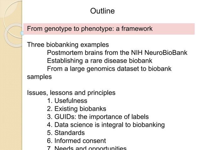 Jonathan Pevsner - Biobanking: a user's perspective and overview | PPT