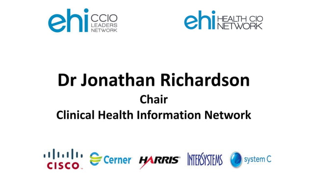 Welcome and introduction Dr Jonathan Richardson, Chair of CHIN | PPTX ...