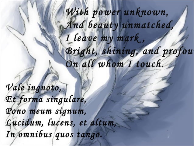 Jonathans Cool Latin Poem About An Angels Wings With Lots Of ...