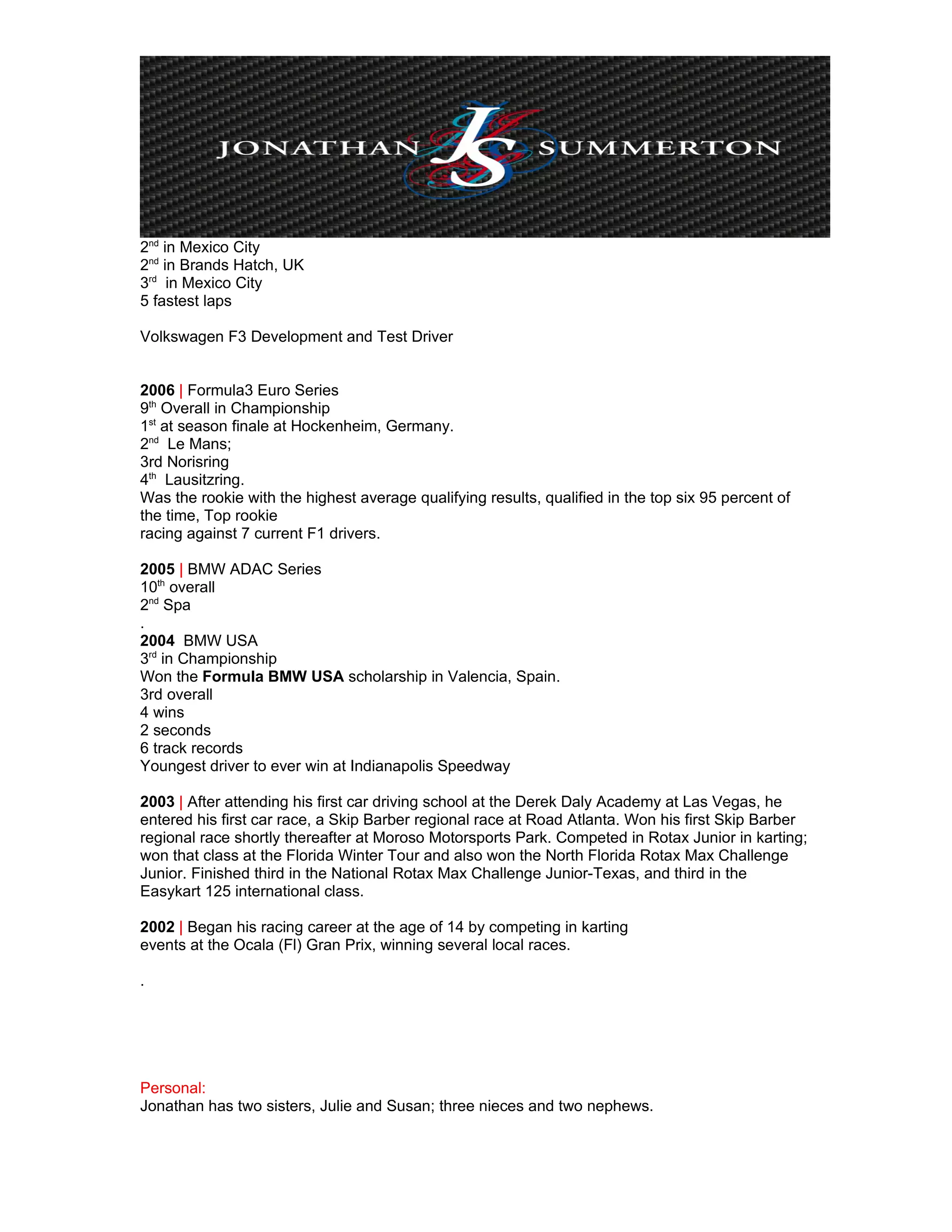 Jonathan Summerton Bio | PDF