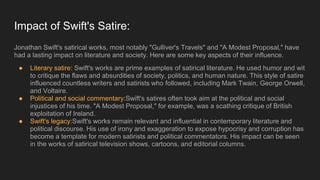 "Jonathan Swift" as a writer Satirist.. | PPT