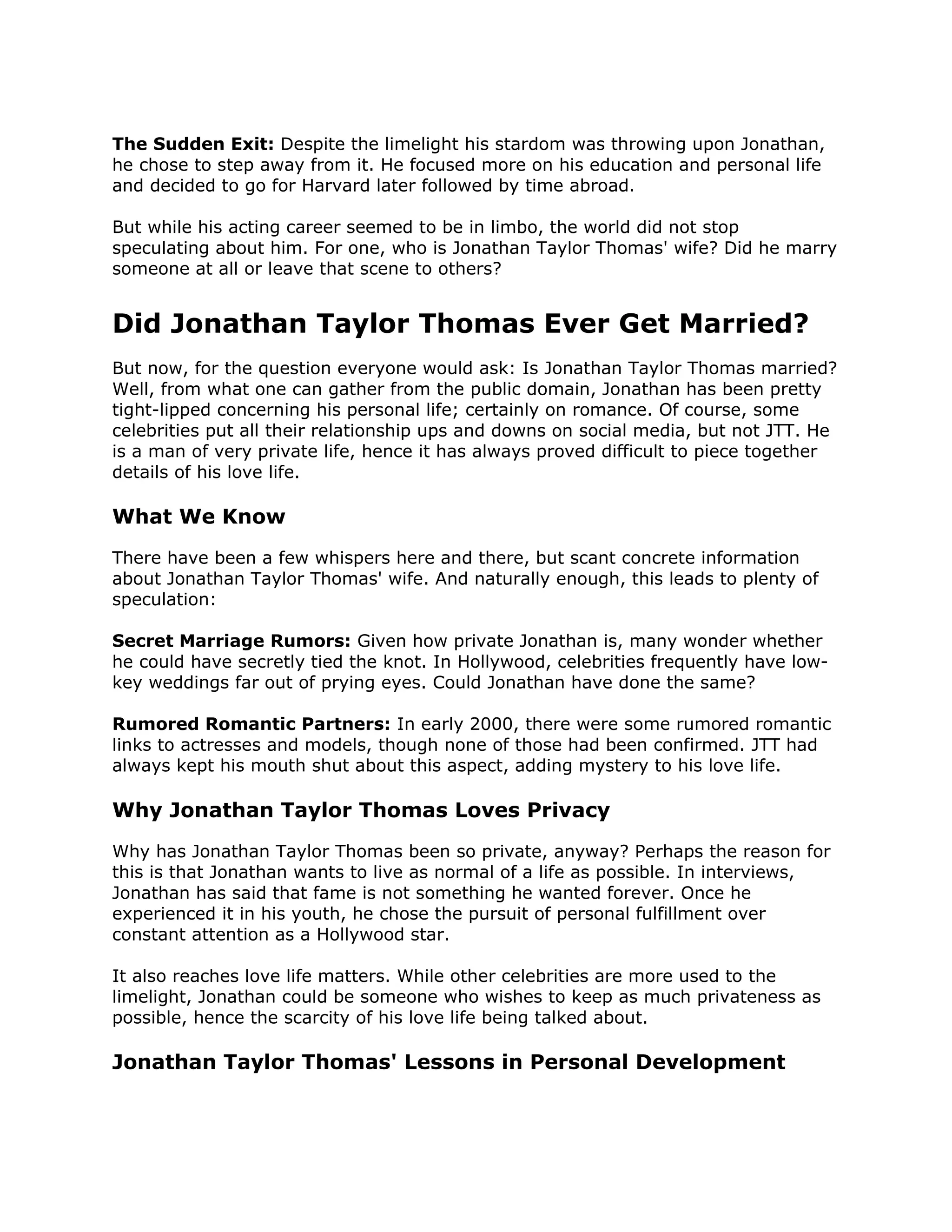 Jonathan Taylor Thomas Wife_ Who is the Woman Behind the Iconic '90s ...