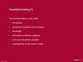 Civil and Criminal Liabilities for Directors and Officers of Insolvent ...