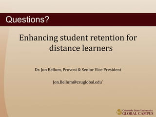 Improving retention and persistence in online learning | PPTX