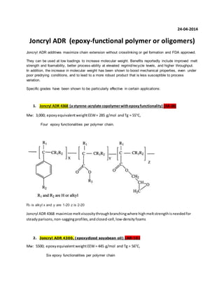 Joncryl additives in polyester synthesis | DOCX