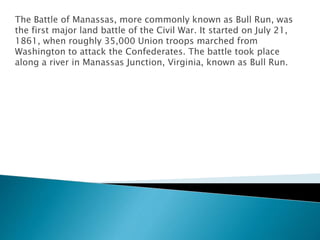 The First Battle of Bull Run | PPTX
