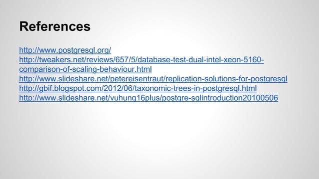 PostgreSQL - Object Relational Database | PPT