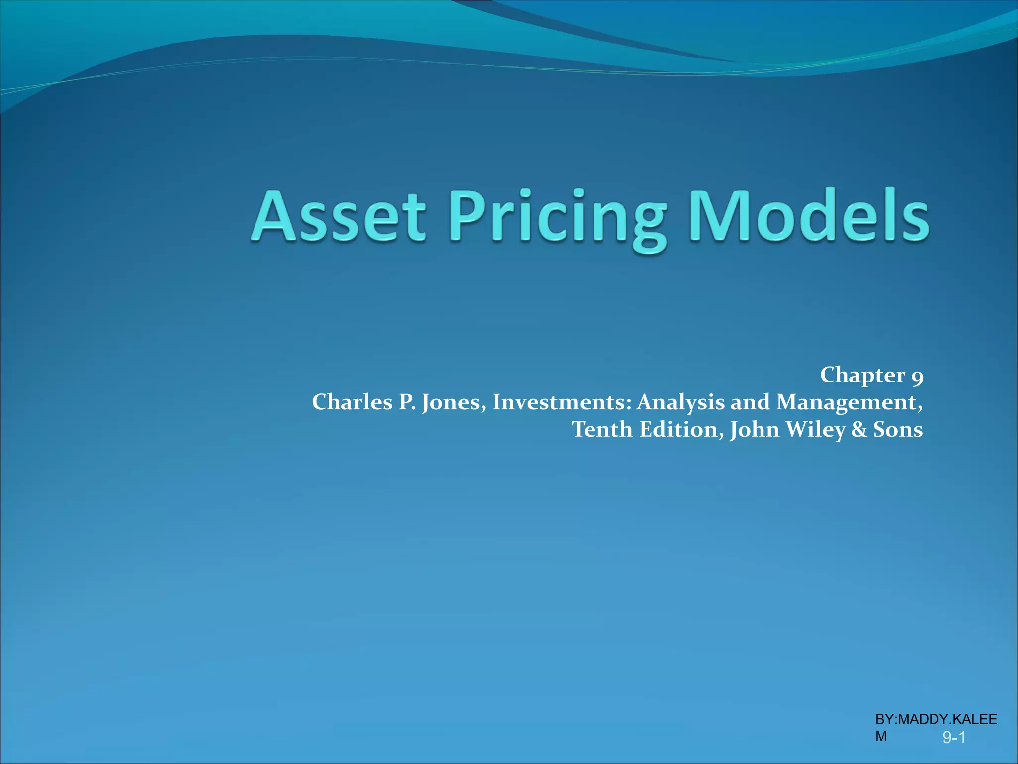 Asset Pricing Models Ppt 