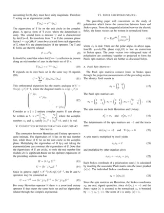 Jones matrix formulation by the unitary matrix | PDF