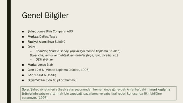 Jones Blair Company Örnek Olay İncelemesi | PPT