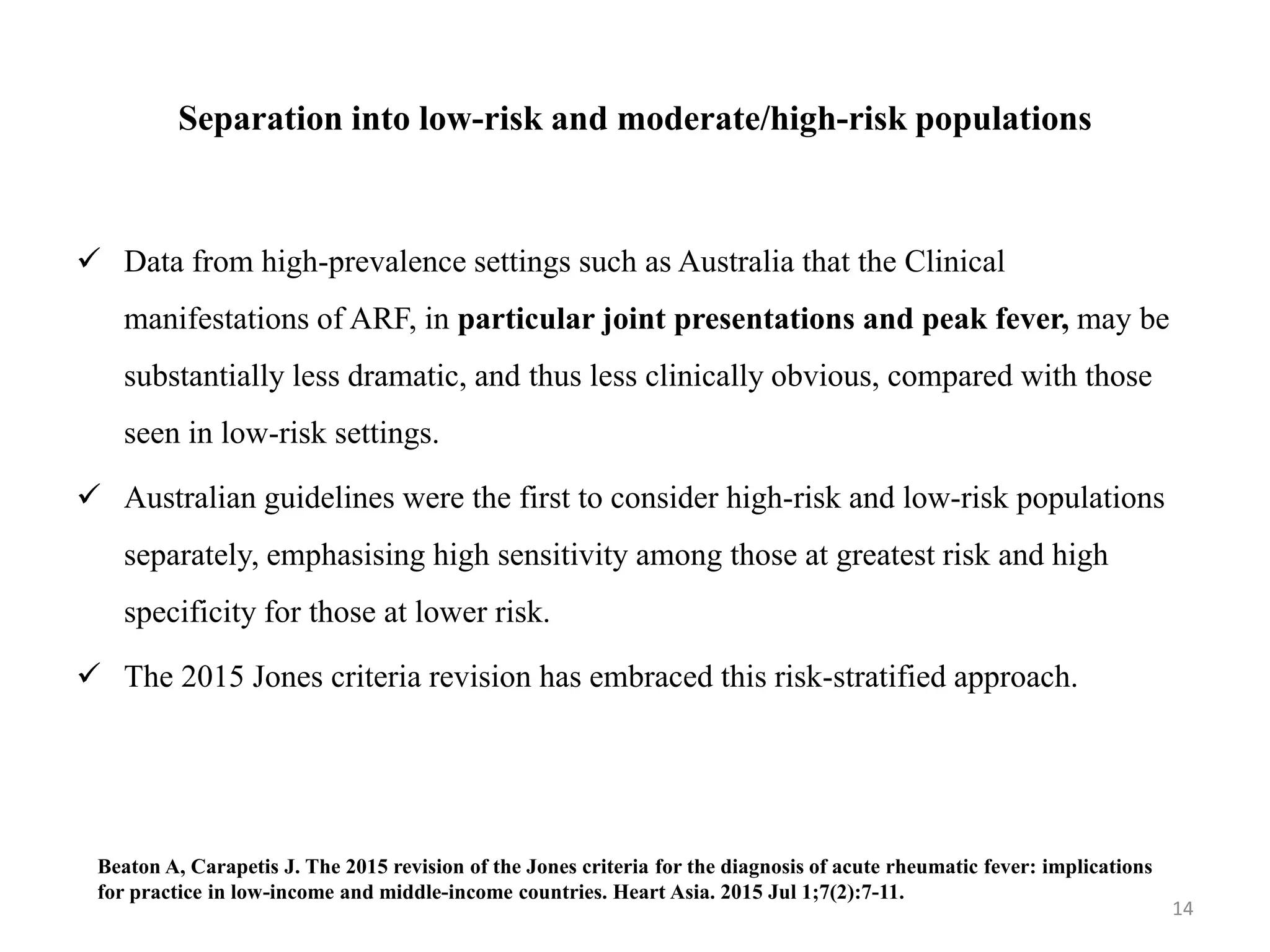2015 Jones criteria for the diagnosis of rheumatic fever | PPTX
