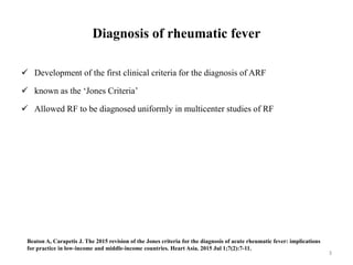 2015 Jones criteria for the diagnosis of rheumatic fever | PPTX