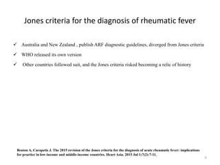 2015 Jones criteria for the diagnosis of rheumatic fever | PPTX