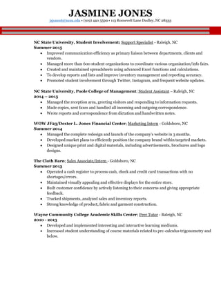 Jones Jasmine full resume | PDF
