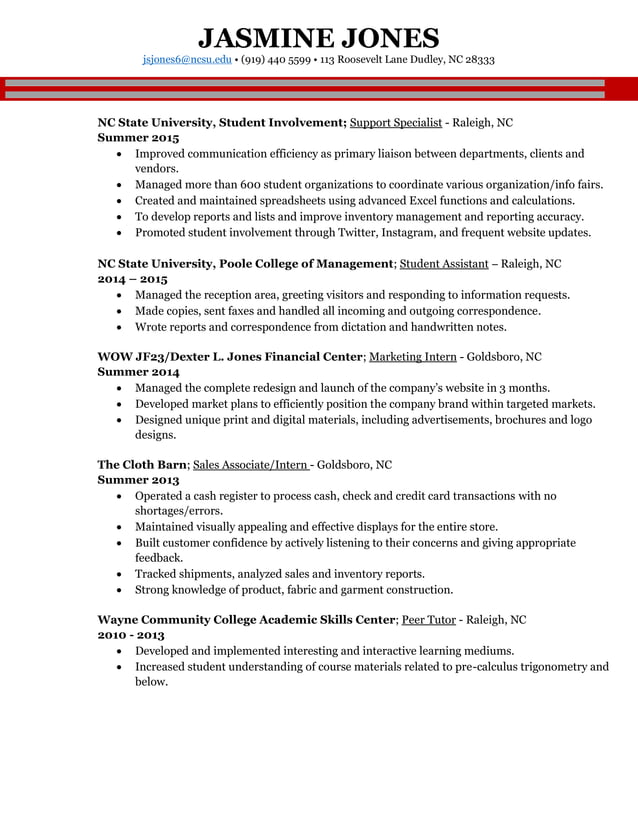 Jones Jasmine full resume | PDF