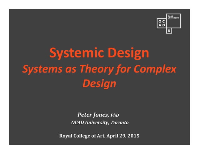 Systemic Design Principles & Methods (Royal College of Art) | PDF