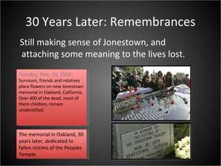 Jonestown: Perspectives On The 30th Anniversary | PPT | North America ...