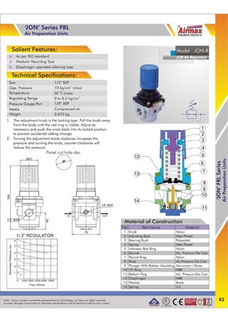 Jon Series FRL Air Preparation Unit | PDF