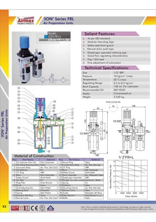 Jon Series FRL Air Preparation Unit | PDF