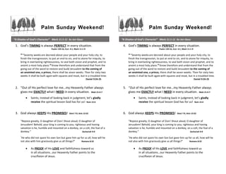 Jon Gaus shares "Palm Sunday" Outline | PPT