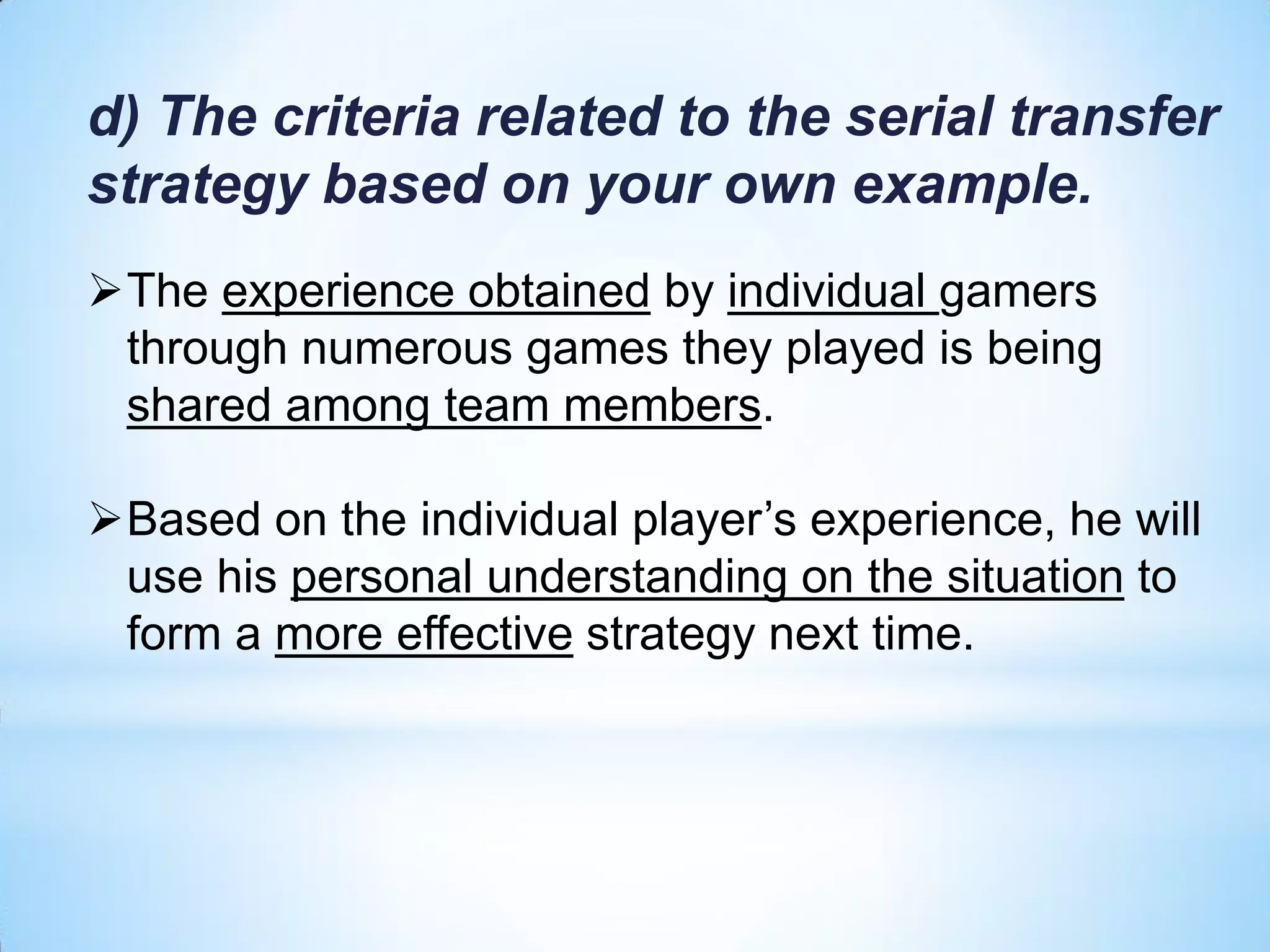 Knowledge Transfer Strategies: Serial Transfer | PDF