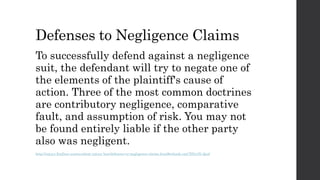 Jong's Report on Risk Management: Basic Law of Negligence | PPTX