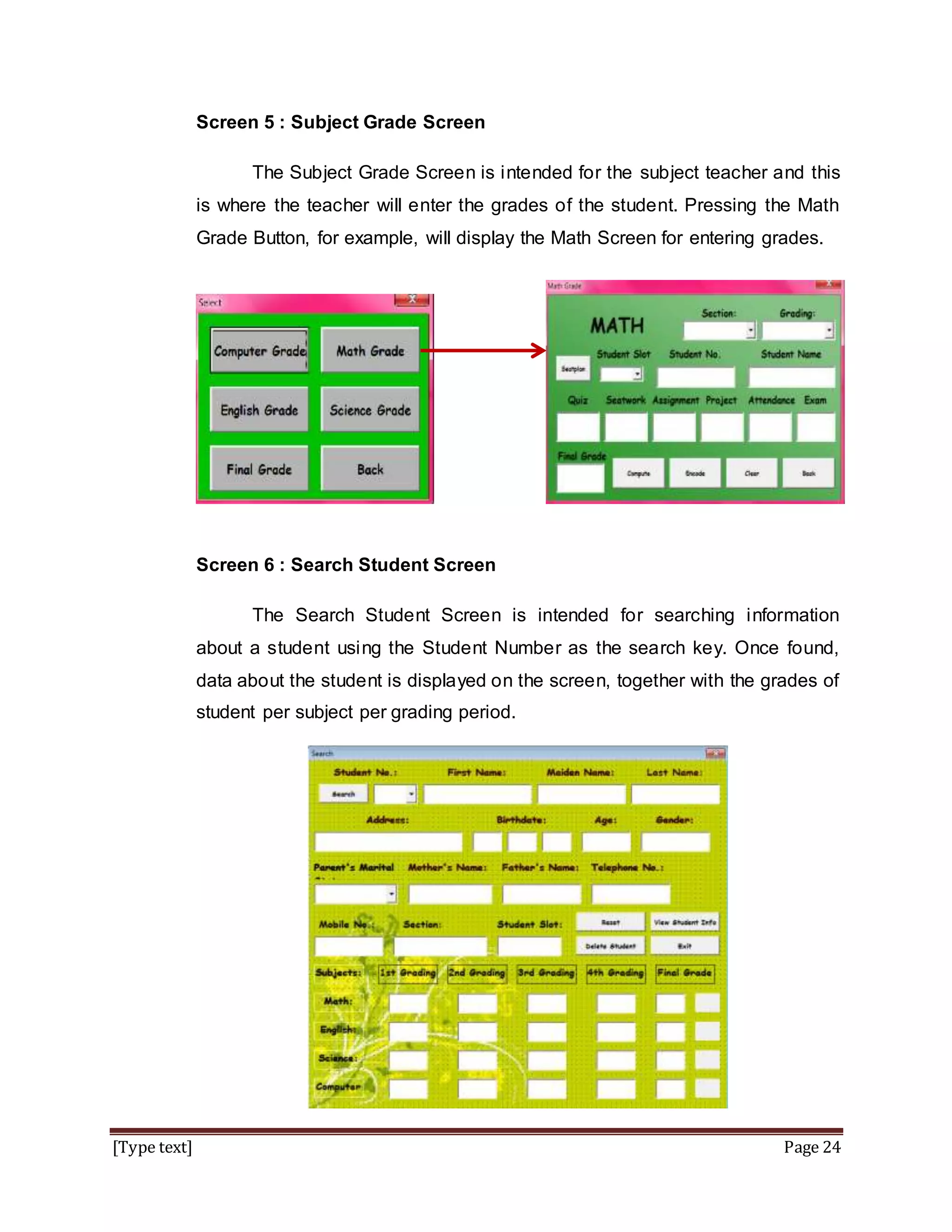 Computerized Grading System 2016 | DOCX