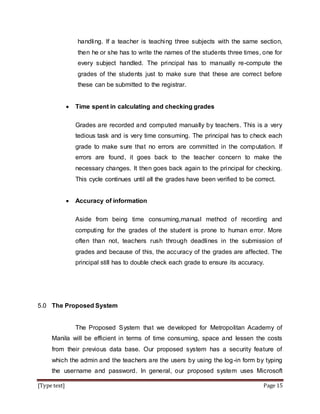 Computerized Grading System 2016 | DOCX