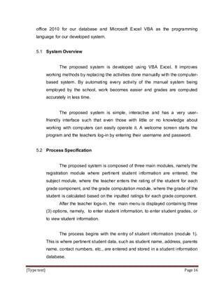 Computerized Grading System 2016 | DOCX