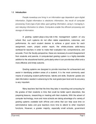 Computerized Grading System 2016 | DOCX