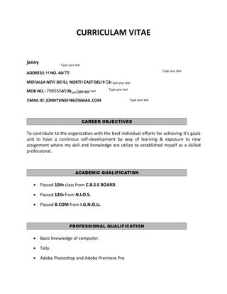 Resume format Pdf. | PDF
