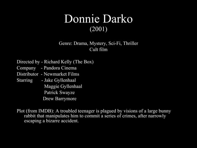 Donnie Darko Opening Scene Analysis | PPT