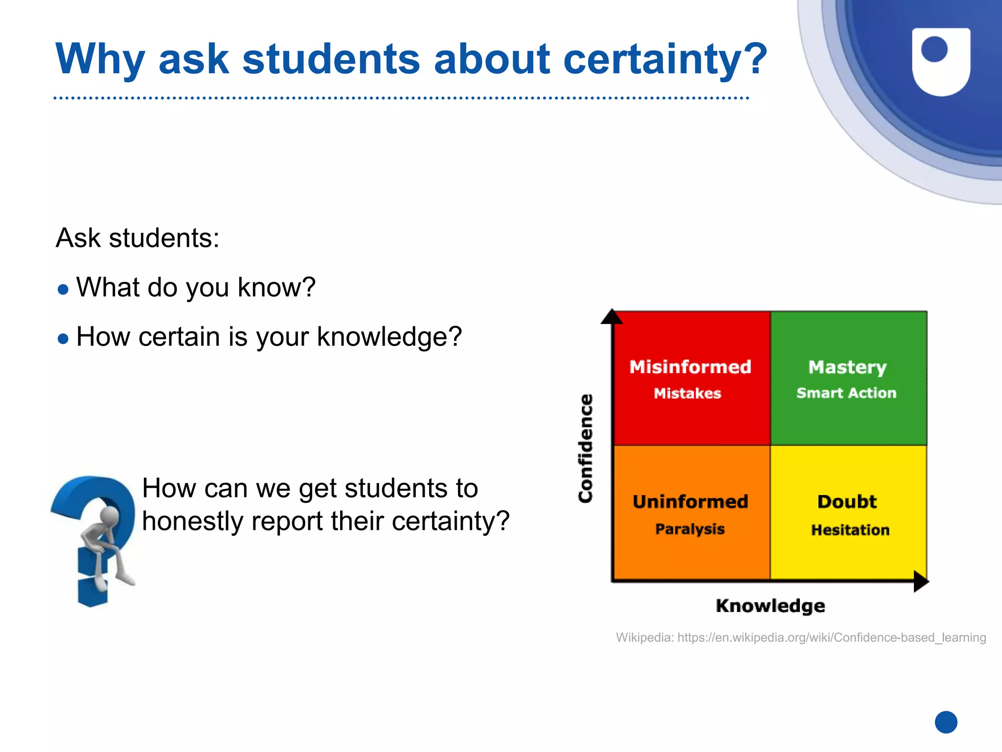 Confidence based marking: assessing with confidence | PPTX ...