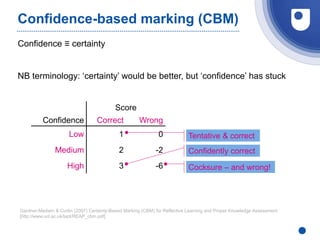 Confidence based marking: assessing with confidence | PPT