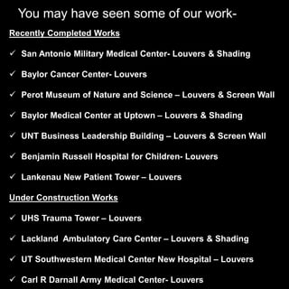 Jon Salis Construction Specialties - Design Assistance | PDF