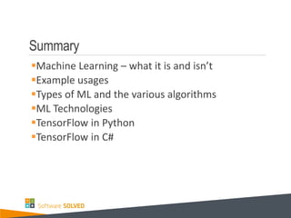 Conf 2018 Track 2 - Machine Learning with TensorFlow | PPT