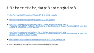 Joint probability mass and density functions | PPT