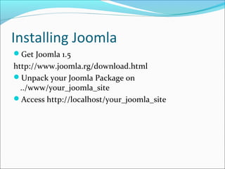 Joomla basic-i joomla-installation | PPT