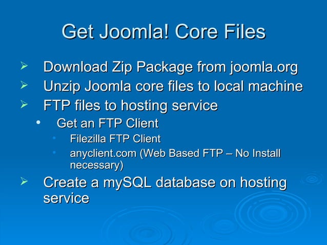 Joomla! Installation | PPT