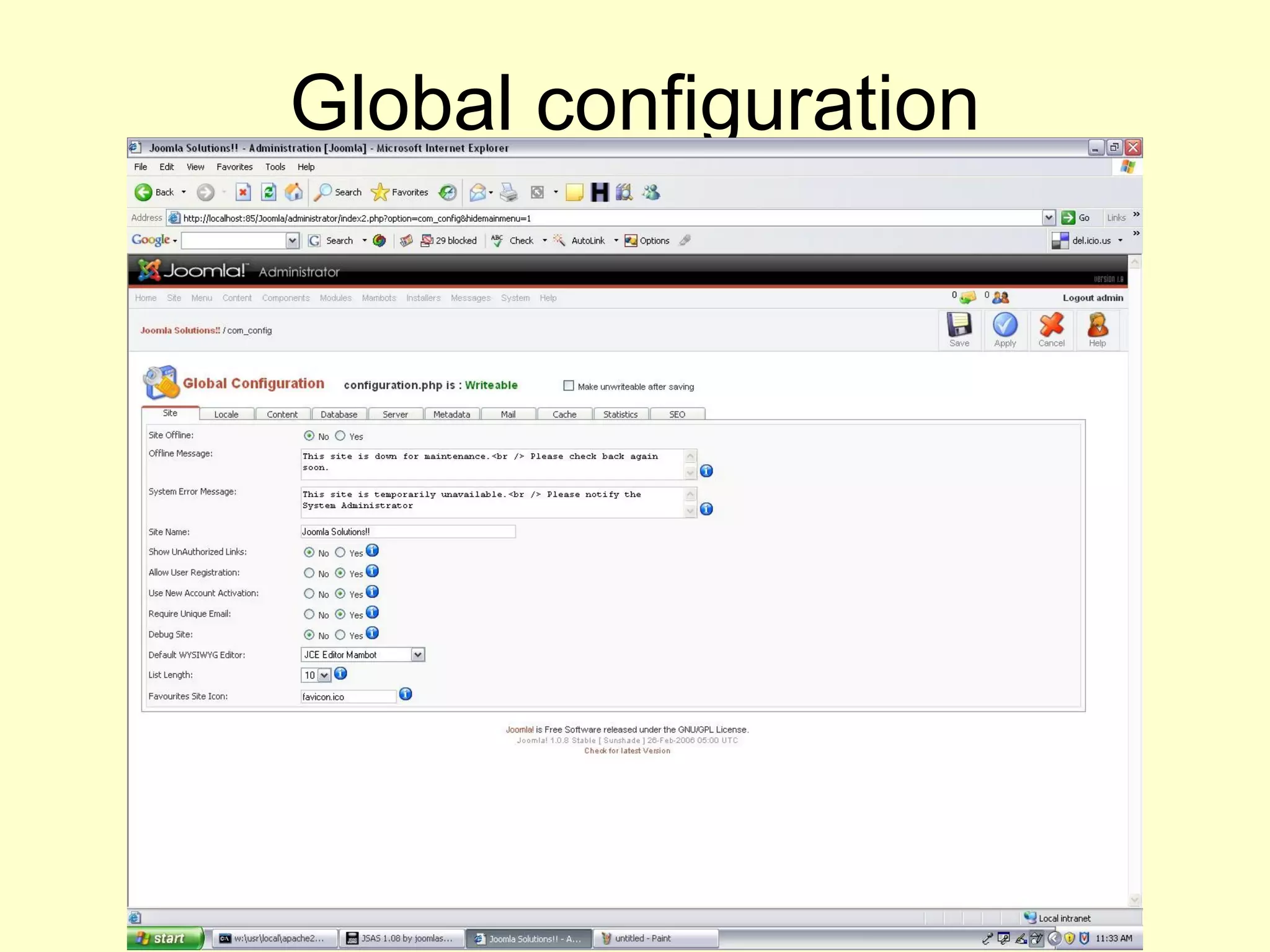 Joomla Intro | PPT | Web Design and HTML | Internet