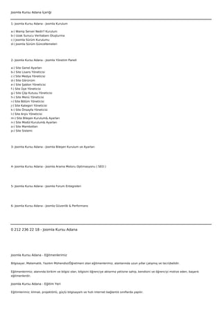 Joomla kursu-adana | PDF