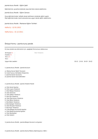 Joomla kursu-pendik | PDF