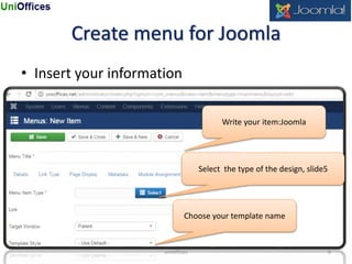 Joomla menu | PPTX